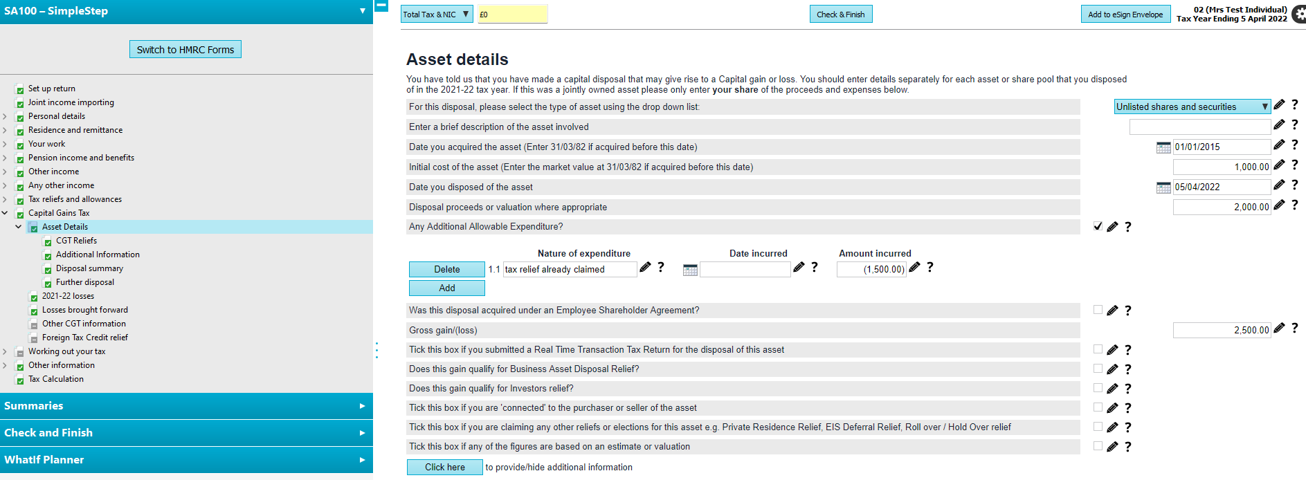 How to claim EIS/SEIS/VCT Relief - Knowledge Base - TaxCalc
