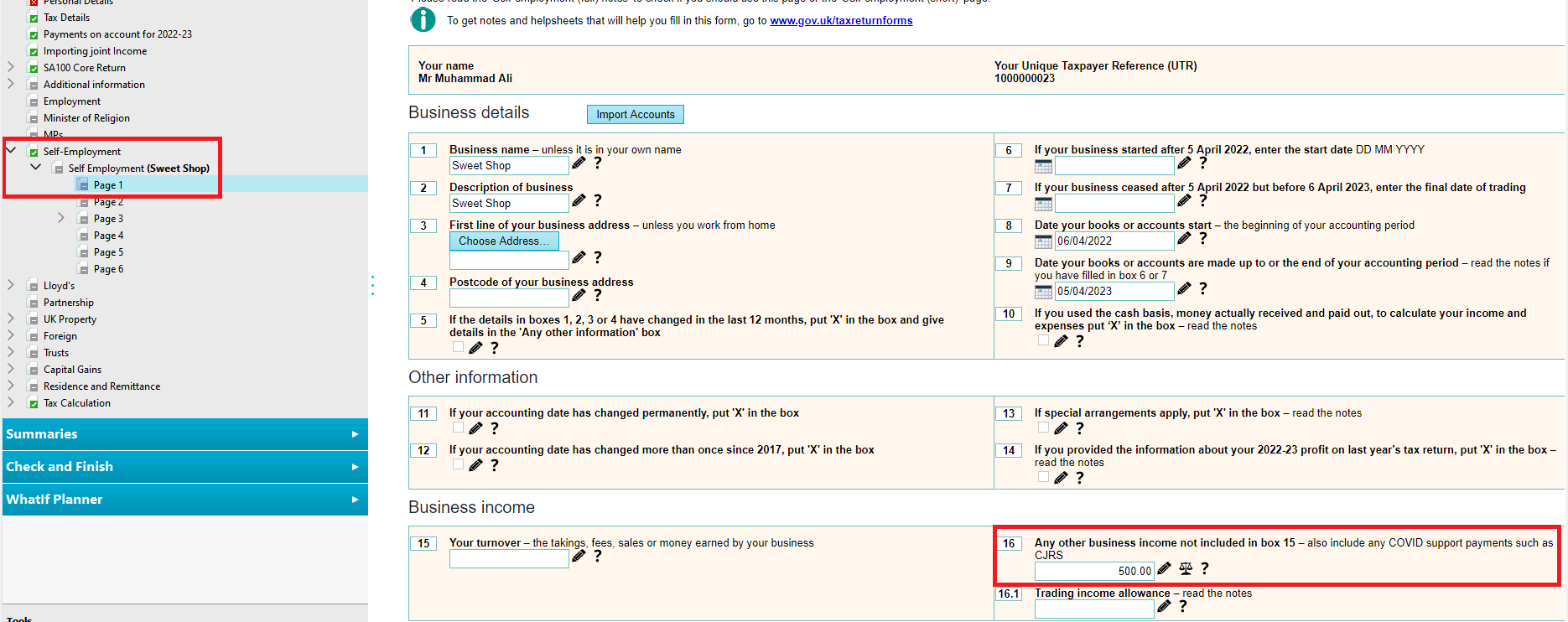 Where do I enter Coronavirus other support grants on a SA100 and SA800 ...