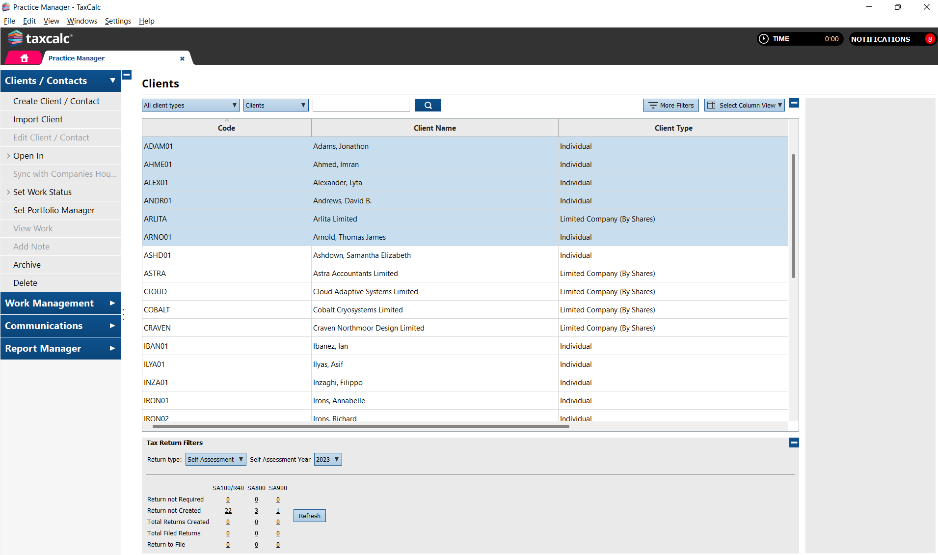 Setting the Portfolio Manager in Bulk - Knowledge Base - TaxCalc
