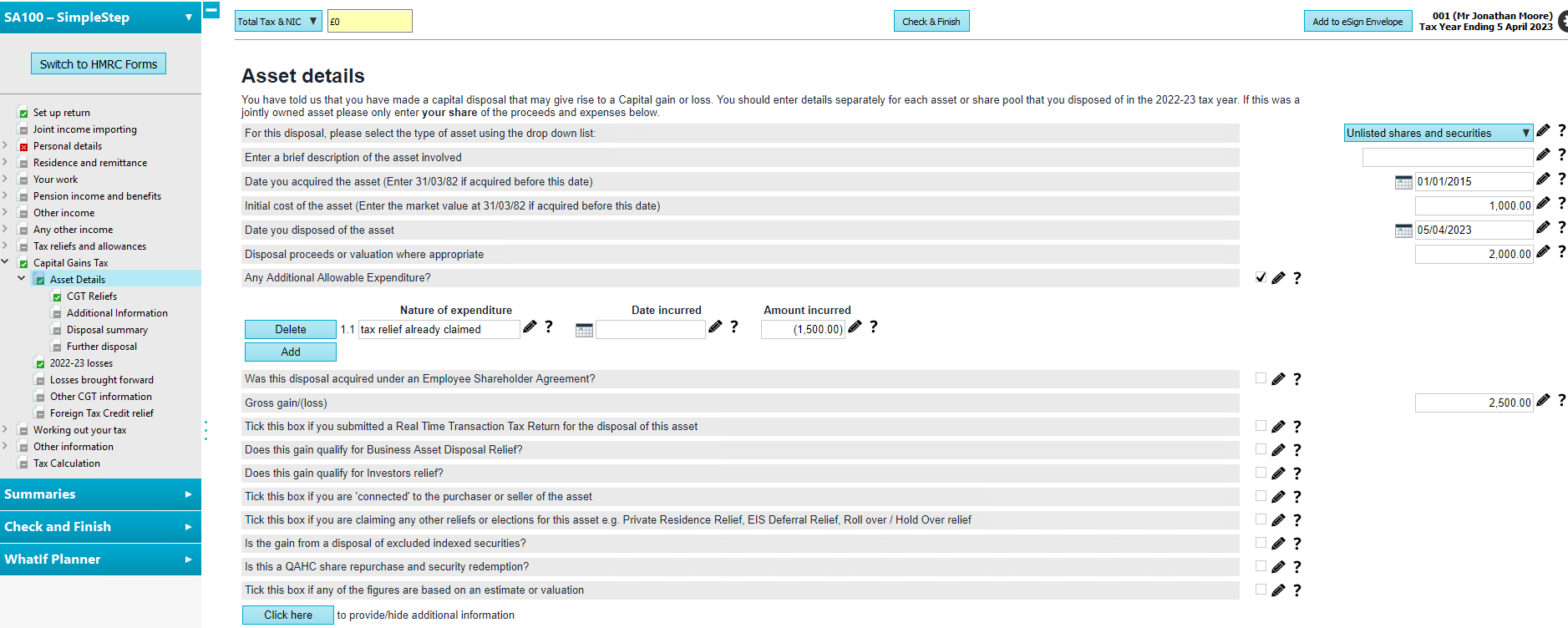 How to claim EIS/SEIS/VCT Relief - Knowledge Base - TaxCalc